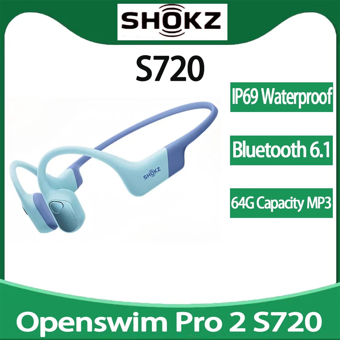 Shokz OpenSwim Pro 2 S720 Blue