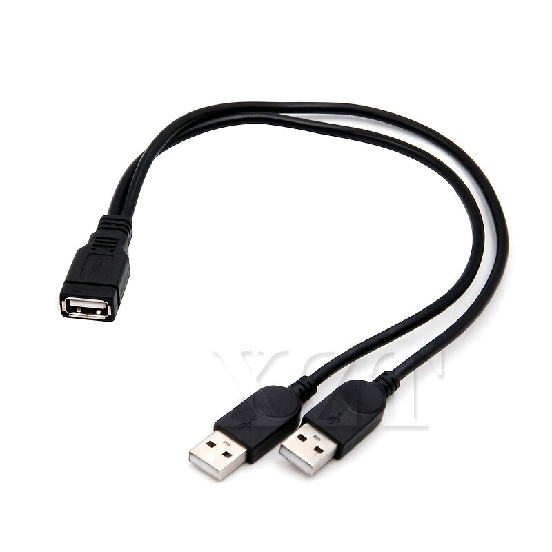 Кабель-удлинитель USB 3.0, разветвитель 1:2, "папа" — "мама", с медным разъемом, черный, для гейминга, офиса и DIY