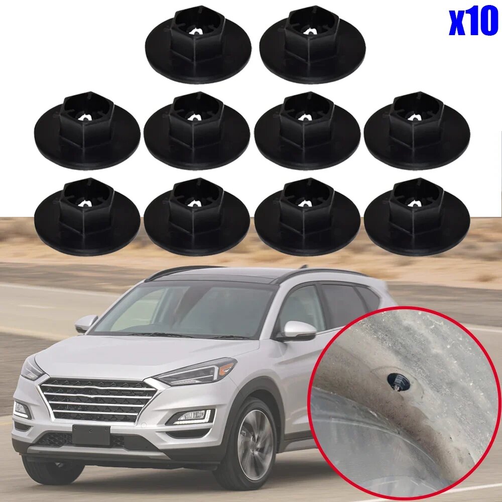 10X для Hyundai Tucson TL 2015 2016 2017 2018 2019-2021, подкладка панели крыла, фиксированный зажим, гайка, брызговик, пряжка, зажимы 8414526000