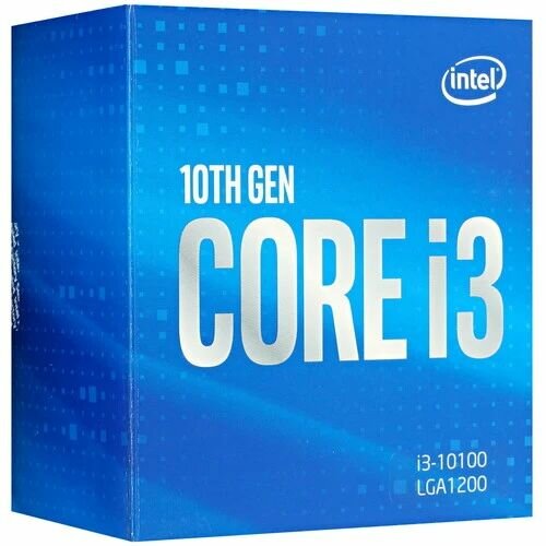 Intel Процессор Core i3-10100 BOX LGA 1200, 4 x 3.6 ГГц, L2 - 1 МБ, L3 - 6 МБ, 2 х DDR4-2666 МГц, Intel UHD Graphics 630, TDP 65 Вт, кулер