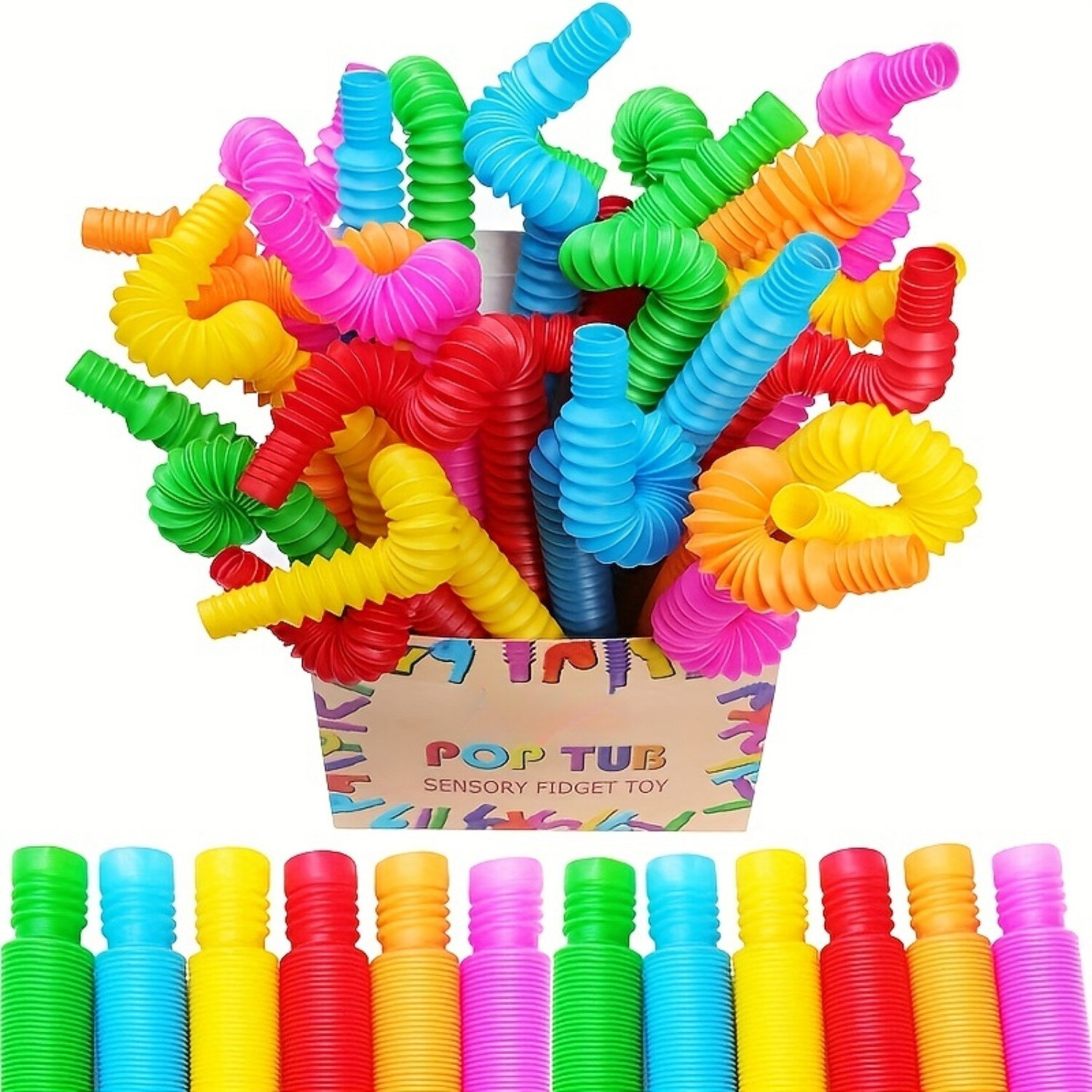 Сенсорные игрушки Pop Tubes, 8 шт, для развития мелкой моторики, для детей, подарок на Рождество и Хэллоуин