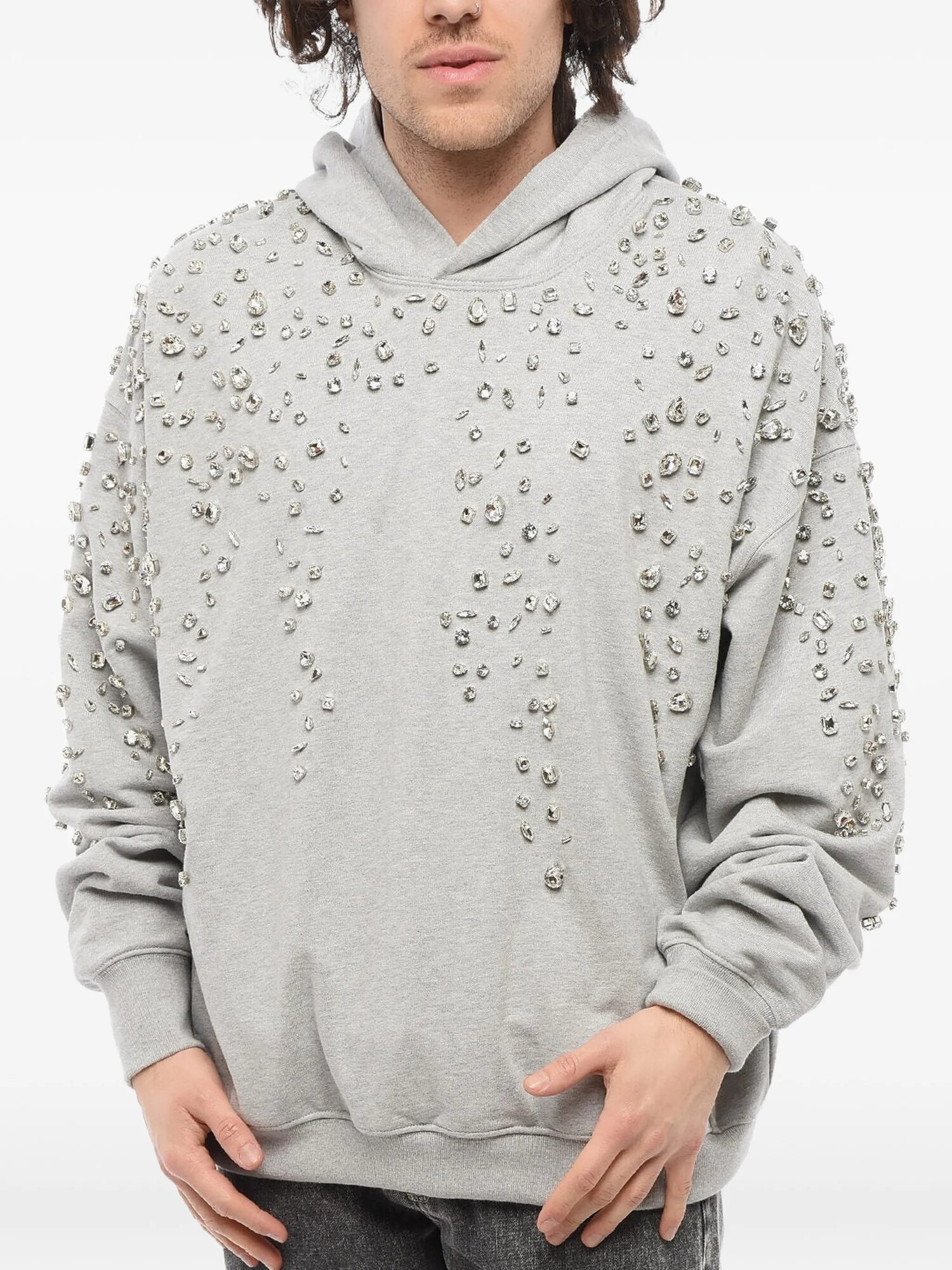 Худи Rhinestone-embellished cotton hoodie