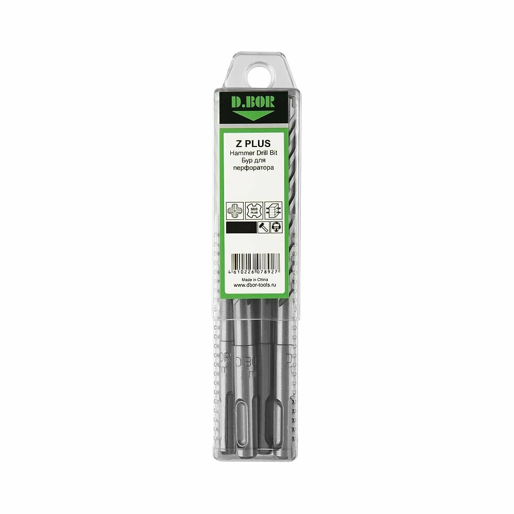 Бур D.BOR SDS-plus Z PLUS 6х100/160, 4-cutting, 10 шт D-4ZPD06L0160-10