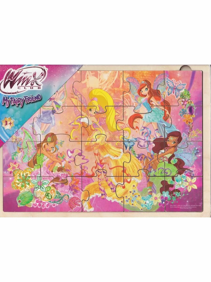 Деревянный Пазл А4. WINX