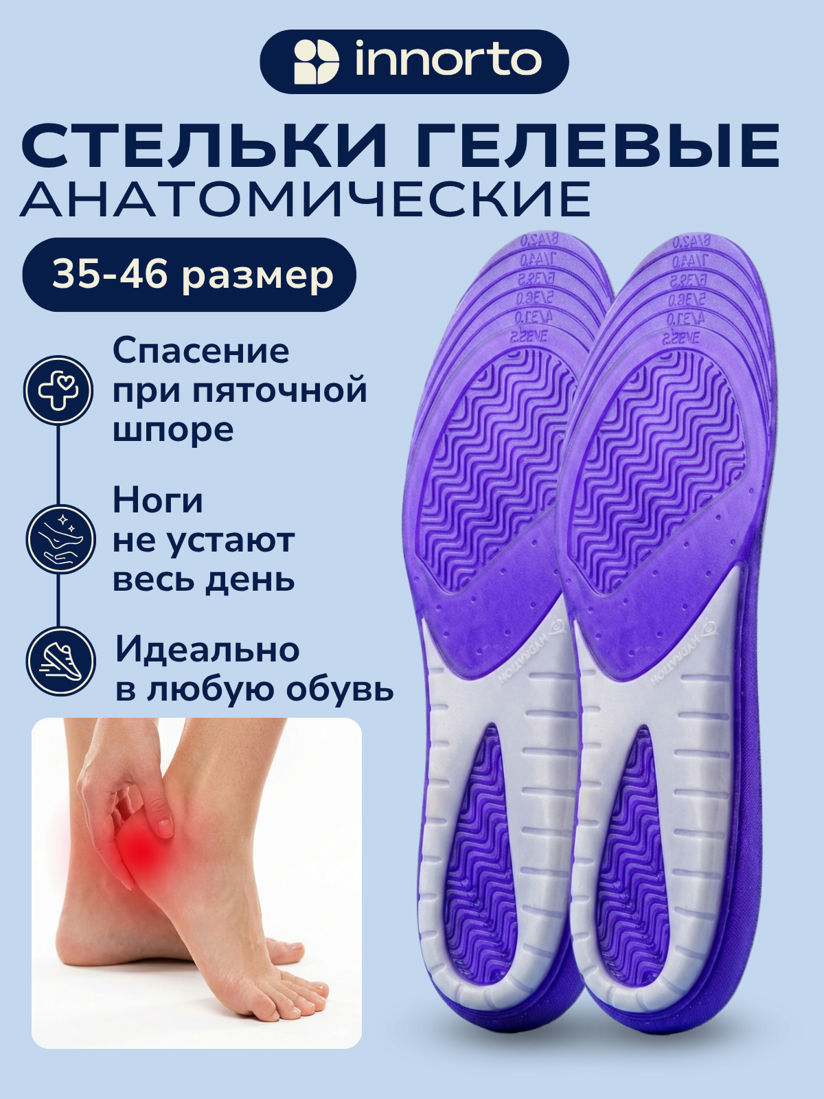 Стельки ортопедические при пяточной шпоре