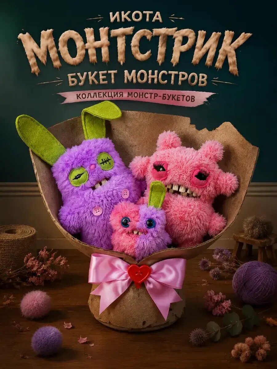 Официальная мягкая игрушка Fuggler — Милые зубастые монстры, серия «Букет»