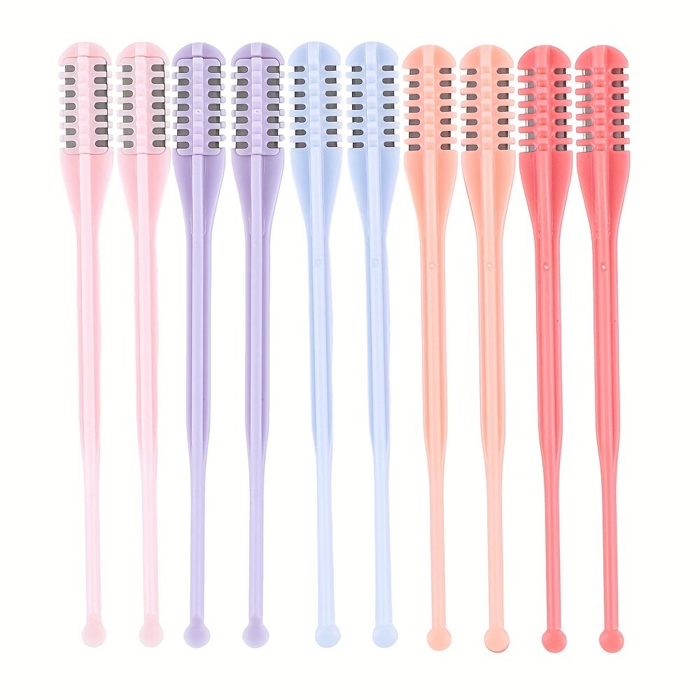 Набор из 10 шт. 2-в-1 триммер для носа и ушная палочка, 360° вращение, двухстороннее R-образное лезвие, безопасное удаление без выдергивания, портативный инструмент для гигиены носа и ушей, для мужчин и женщин