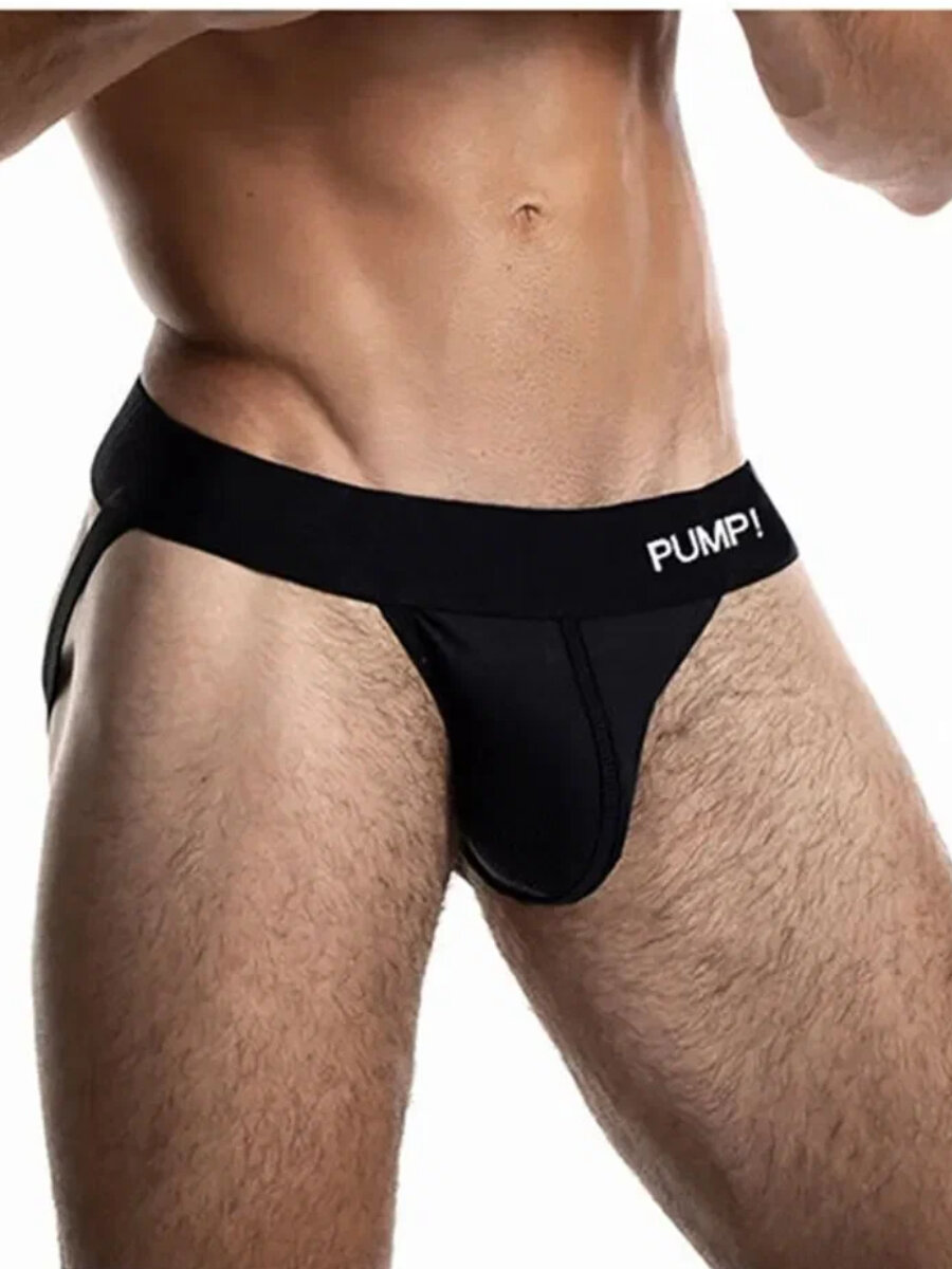 Мужские трусы джоки черные PUMP! PU001 хлопок/спандекс L (48)