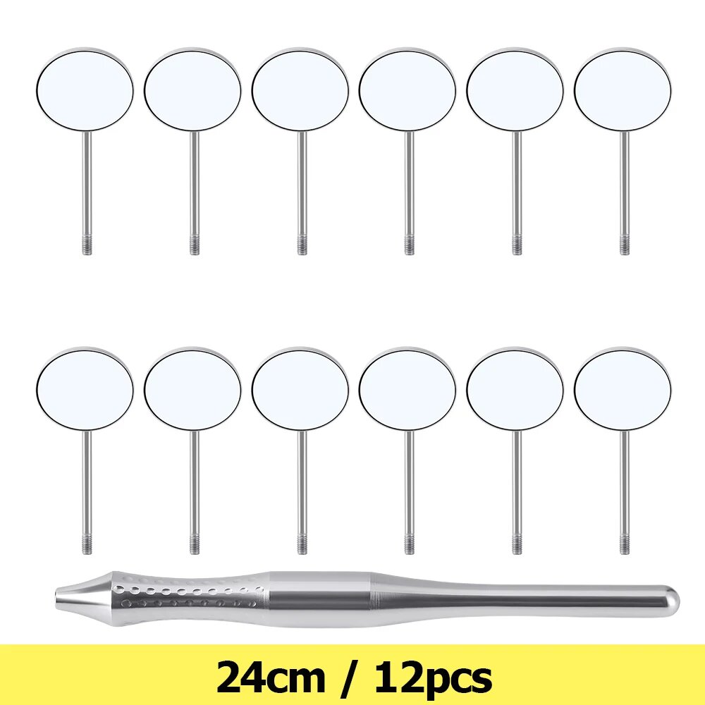 AZDENT Зеркала для рта из нержавеющей стали 12 шт. 24mm siver Set B