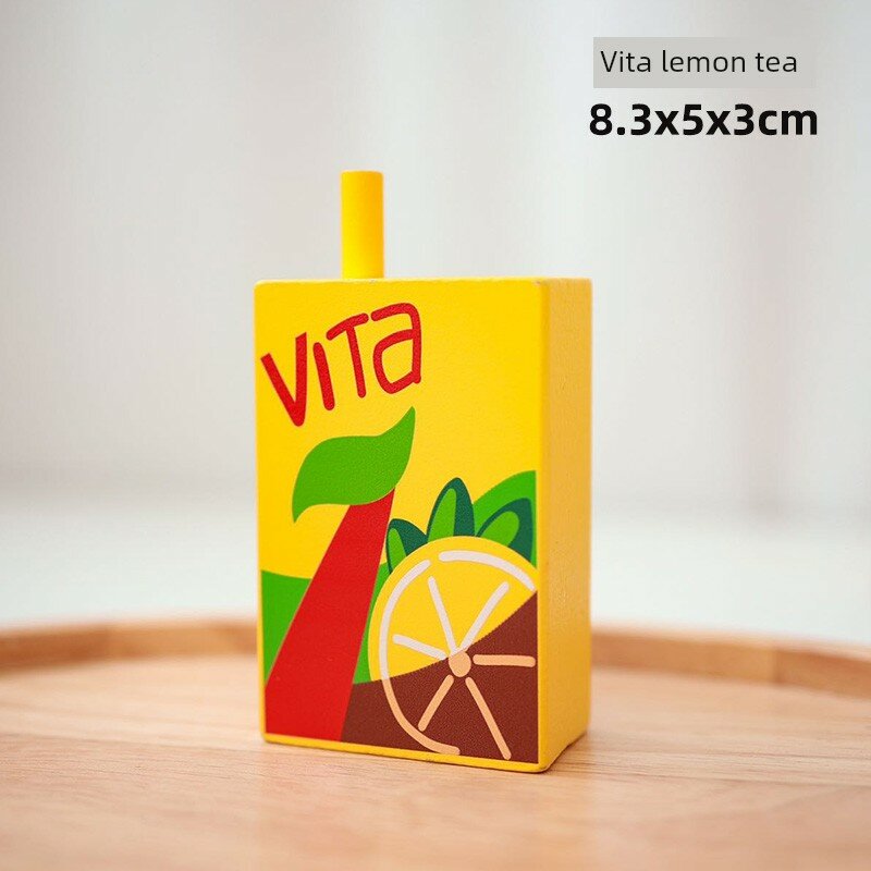 Игрушечная бутылка с лимонадом Vita для детской кухни, деревянная симуляция напитка, 120 мл