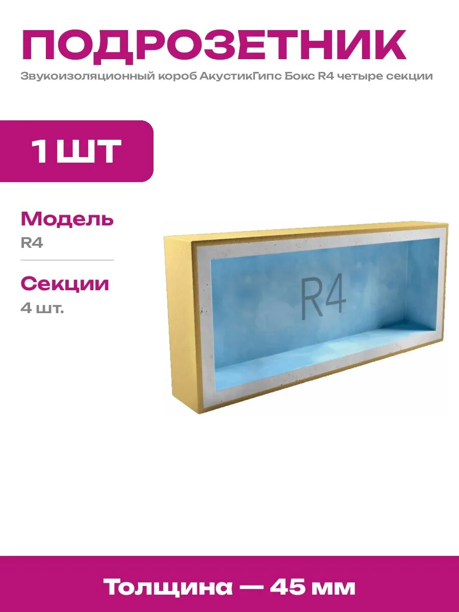 Коробка монтажная звукоизоляционная R4 с мембраной Тексаунд