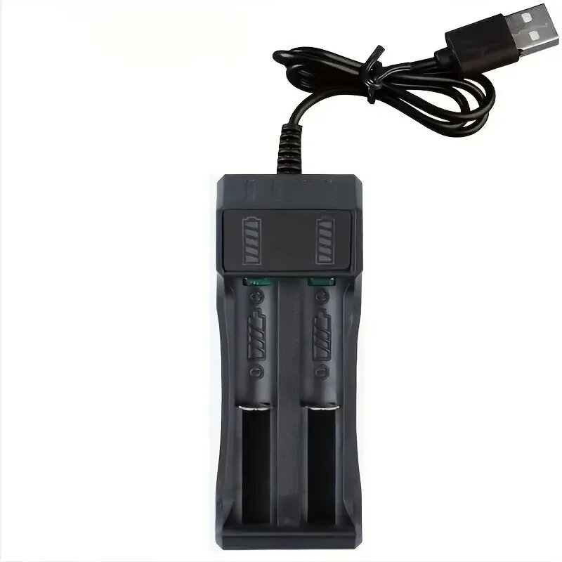 Зарядное устройство для литиевых аккумуляторов 18650, двухслотовое, 4.2V, интеллектуальная быстрая зарядка, черное, универсальная док-станция