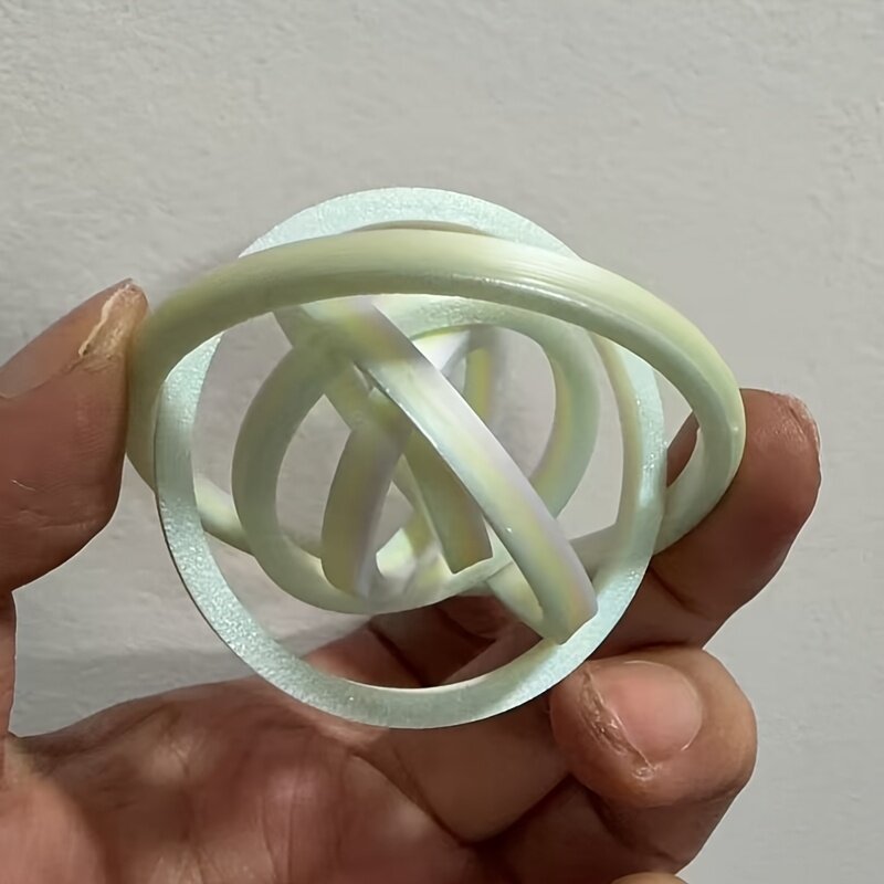 3D-печатное вращающееся фиджет-кольцо из PLA-пластика, игрушка-антистресс, компактное для офиса, радужное светящееся в темноте / случайные цвета, подарок для взрослых от 14 лет