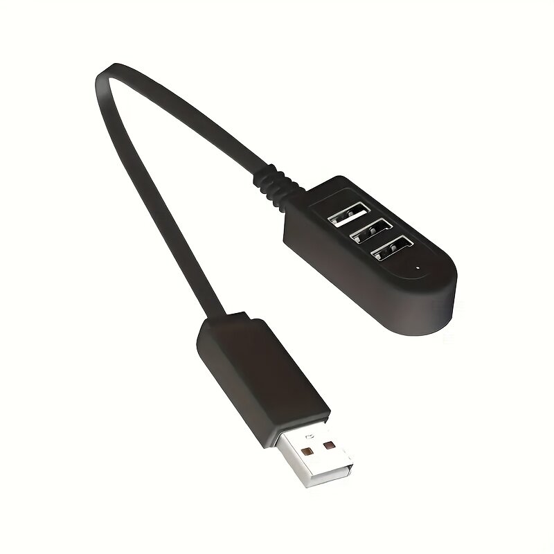 3-в-1 USB-мультипорт адаптер, многофункциональный: зарядка, передача данных, ночник, картридер, вентилятор для USB-устройств, черный, 11.81 дюйма