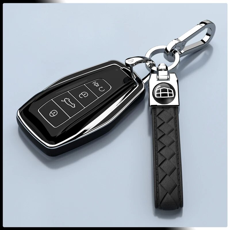 Высококачественный держатель ключа для Geely Hao Yue PRO 2026 с сукновым зажимом, классический черный защитный чехол