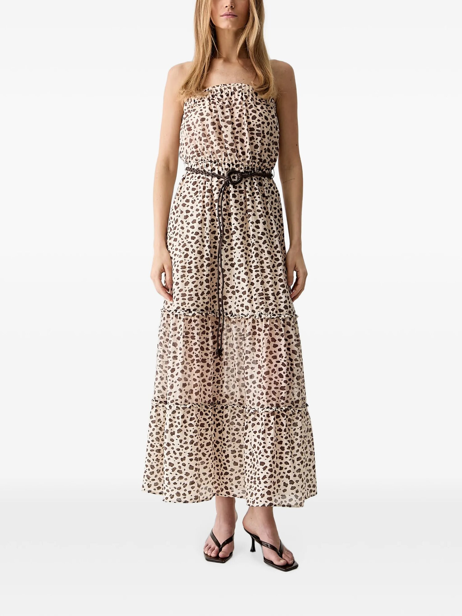 Платье Animal-print midi dress