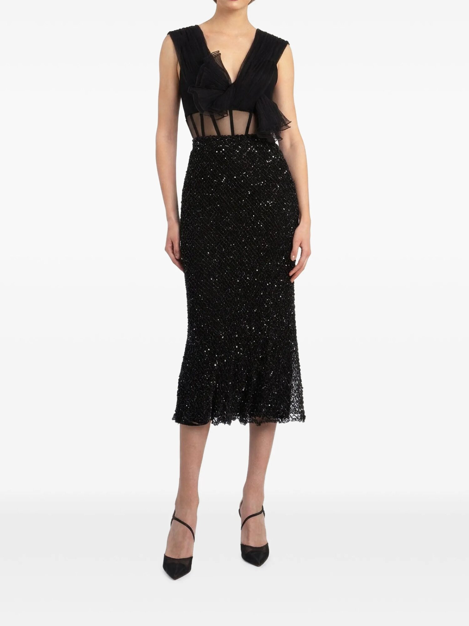 Юбка Gemy Maalouf Beaded midi skirt, размер 6 — фото 1