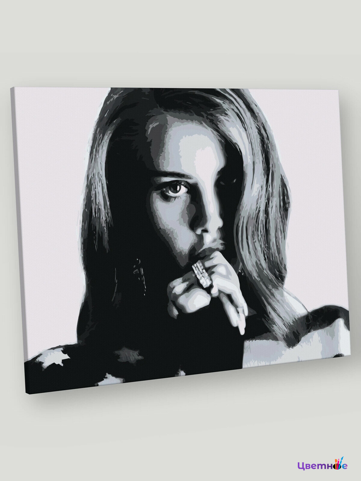 Картина по номерам на холсте с подрамником "Lana Del Rey Лана Дель Рей: портрет чб" Раскраска 40x50 см, Музыкант