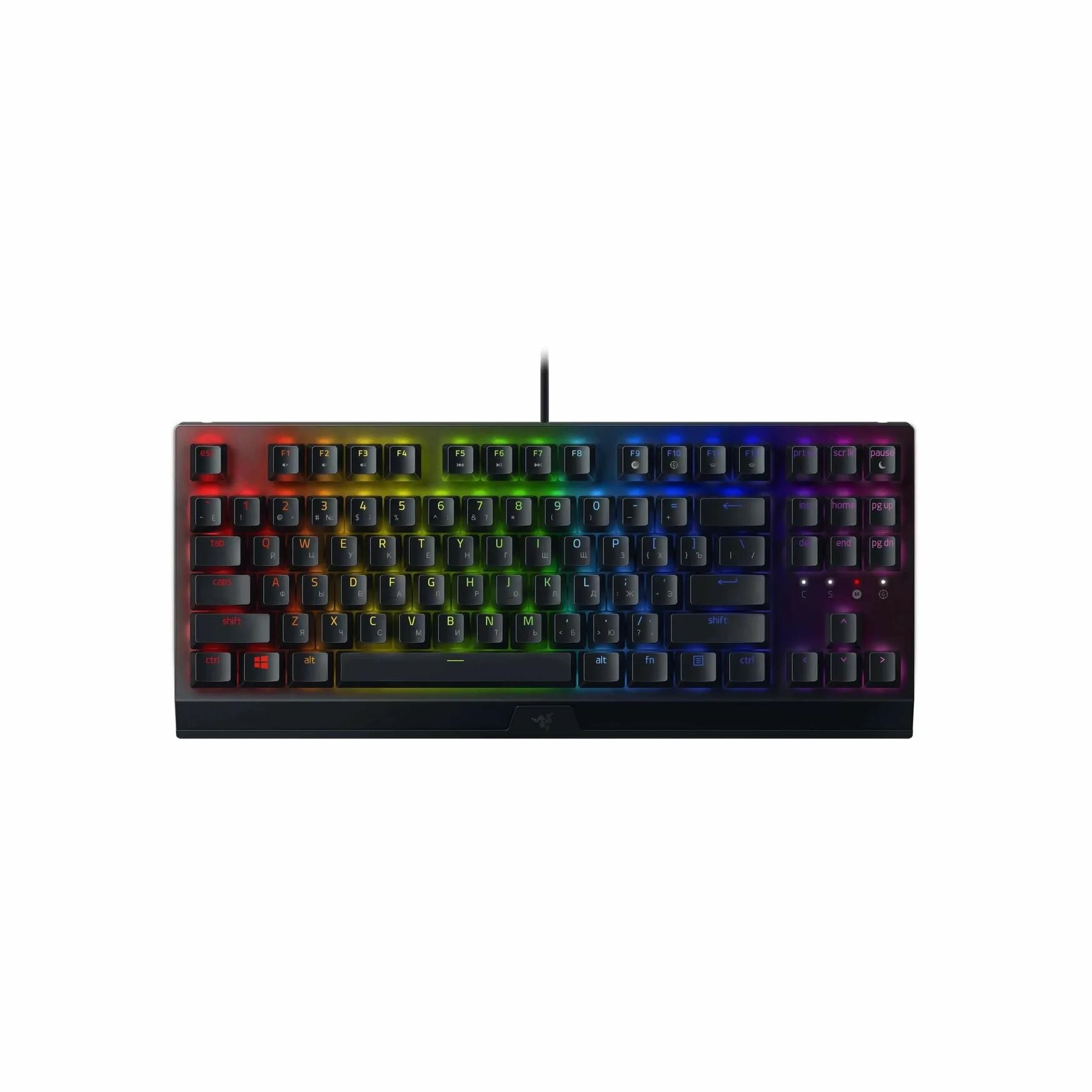 Клавиатура для компьютера игровая Razer проводная, USB, RGB, TKL, черный (RZ03-03490700-R3R1)
