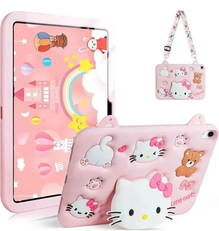 Hello Kitty, 11 дюймов, iPad2022, десятое поколение, 10,9 дюйма, защитный чехол для планшетного компьютера (с кронштейном)