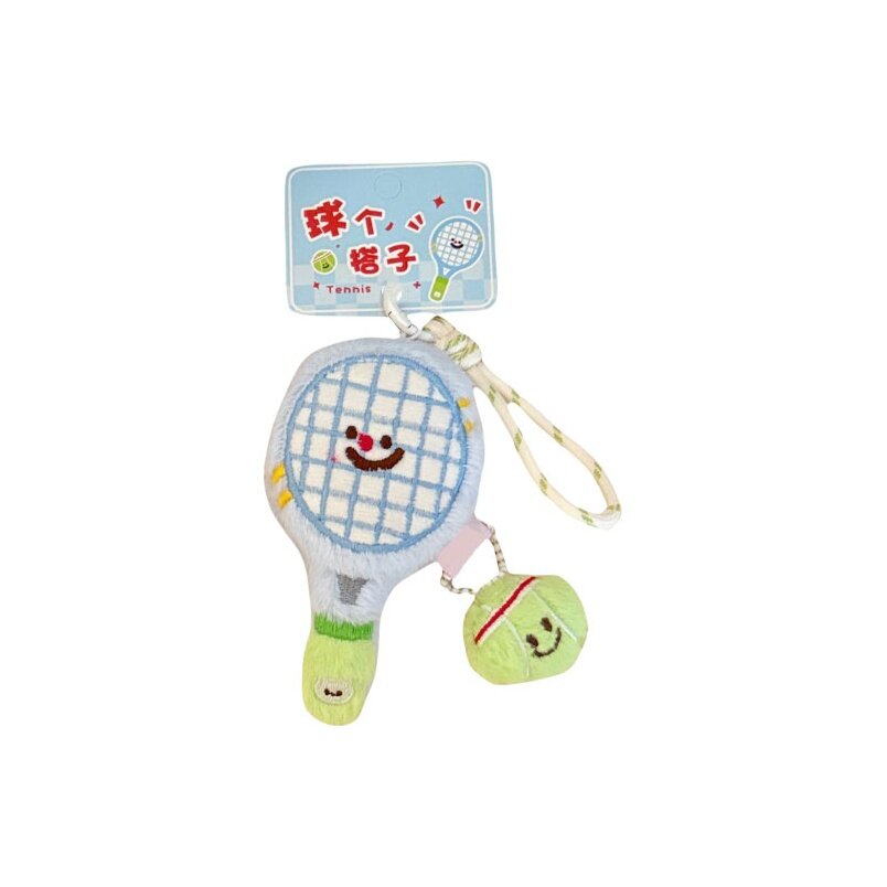 EDDO KIDS Смайлик Теннис Ракетка Уют и Гармония Плюшевые Брелки Длина Корпуса 11 см