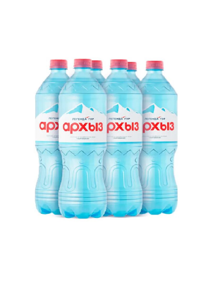 Легенда гор Архыз Вода минеральная газированная, 1,5 л, 6 шт
