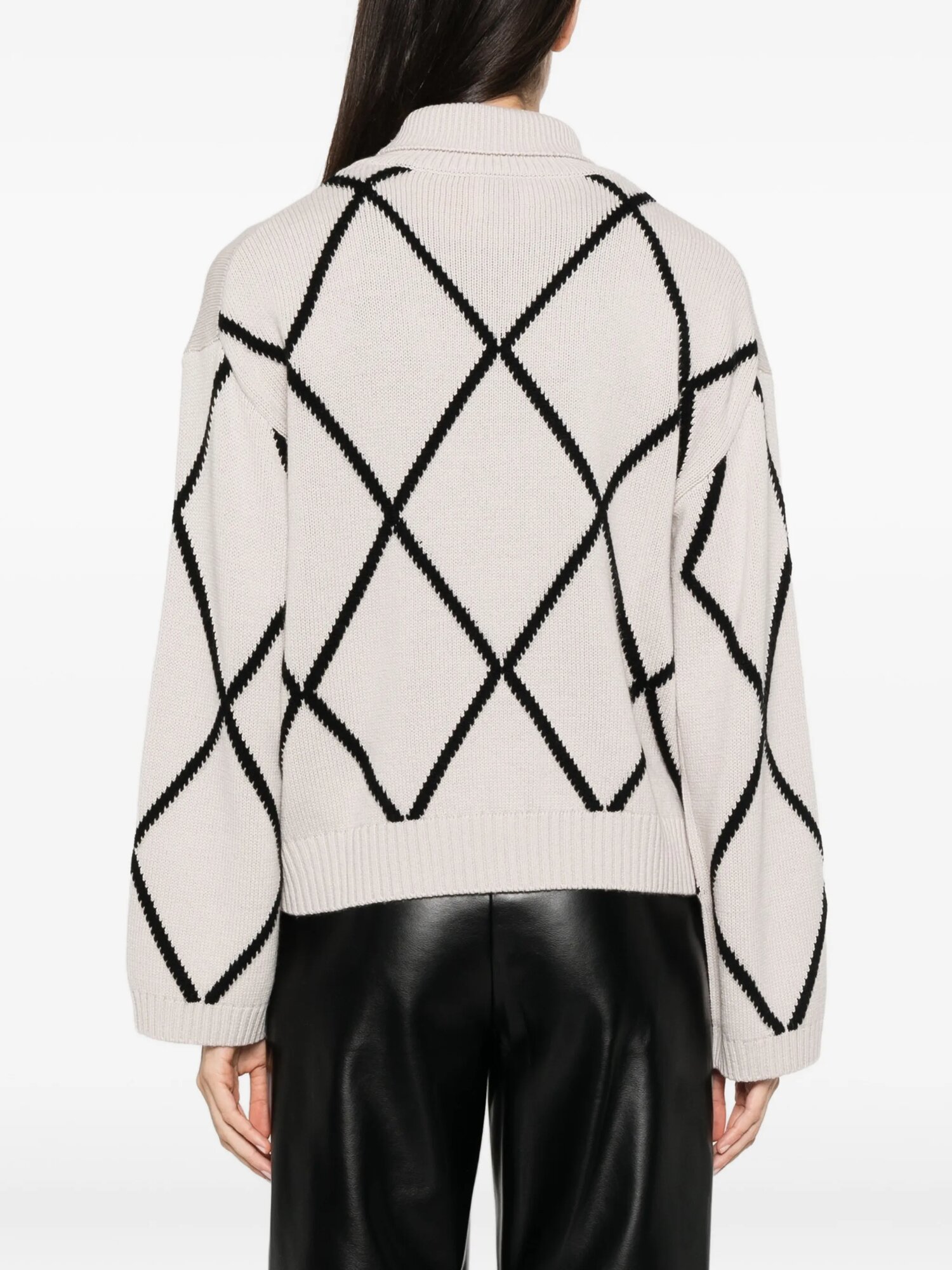 Свитер Allude Argyle-pattern roll-neck sweater, размер 34-36 — фото 1