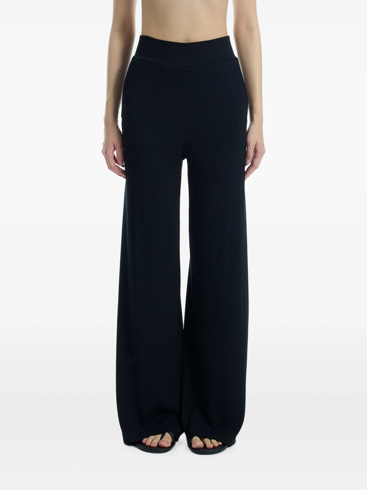 Брюки Ribbed-knit wide-leg trousers