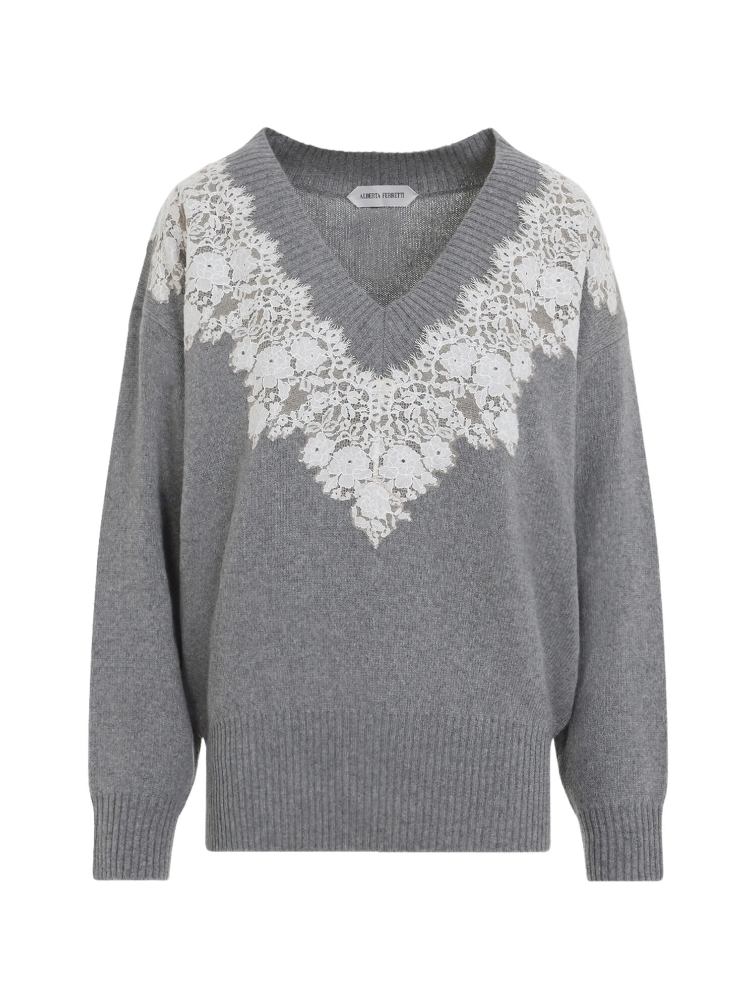 Свитер Lace-trim V-neck sweater