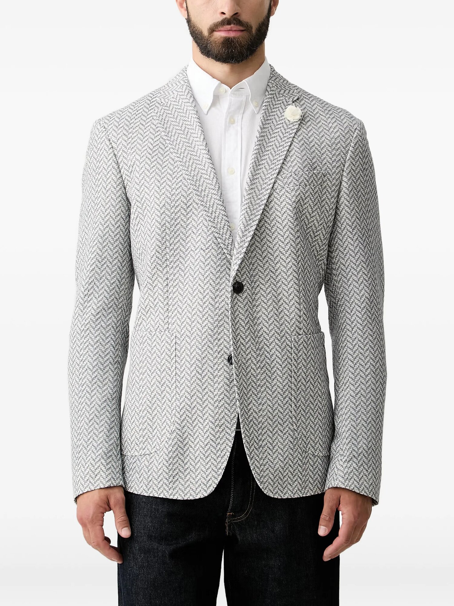 Пиджак Herringbone-pattern notch-lapels blazer