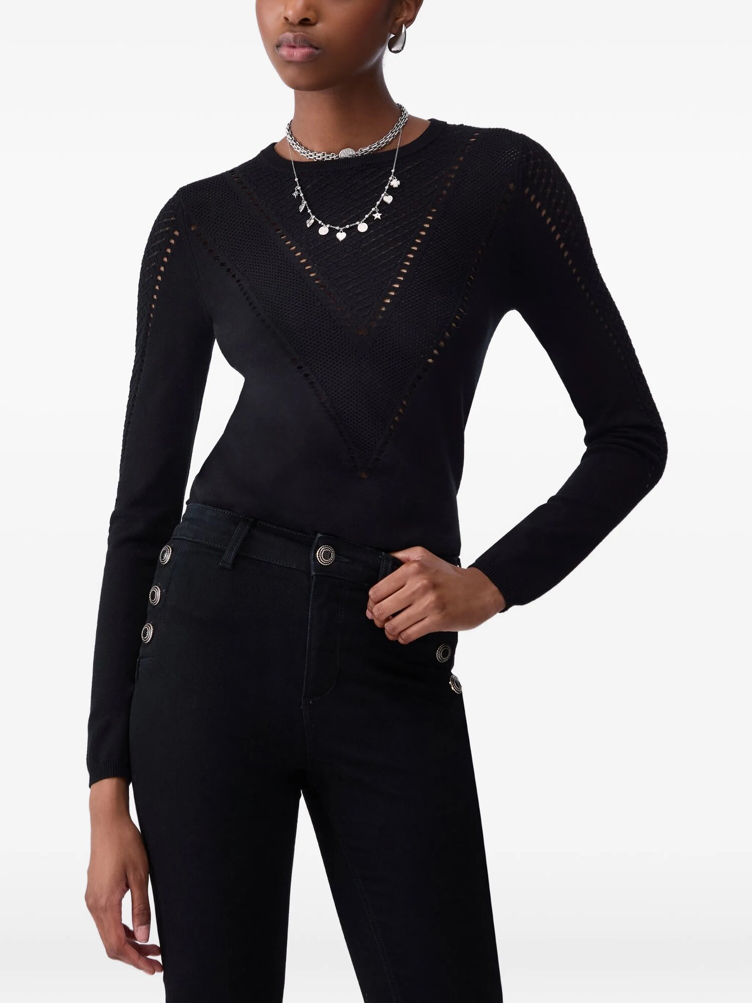 Топ LIU JO Knit top with cut-out, размер 32 — фото 1