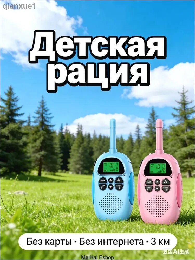 Детские портативные рации, 1 розовая.