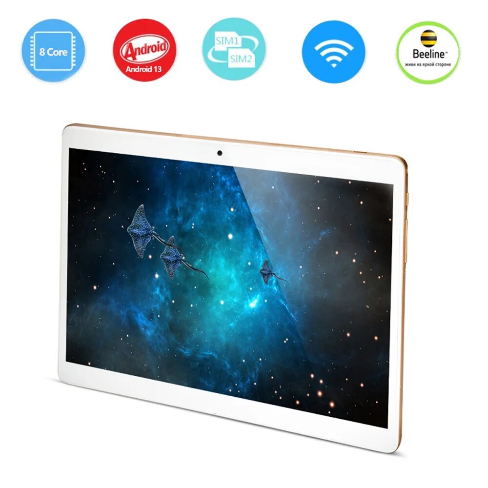 Планшет BDF, 10.1", 4/64ГБ, Wi-Fi+3G, Android