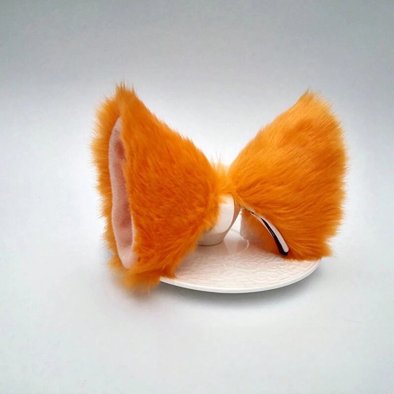 Плюшевые заколки для волос с кошачьими ушками Оранжевый, Orange Fleshcolor