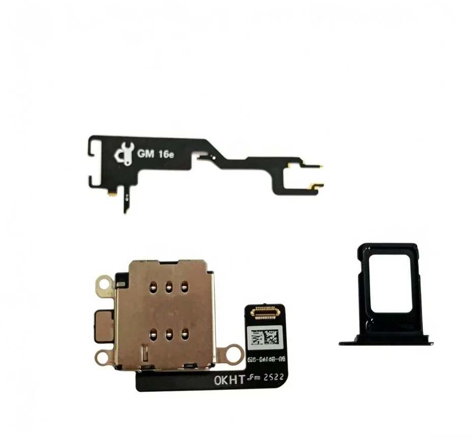 SIM-лоток, слот для карты и Flex для iPhone 16E/17E (Black tray)