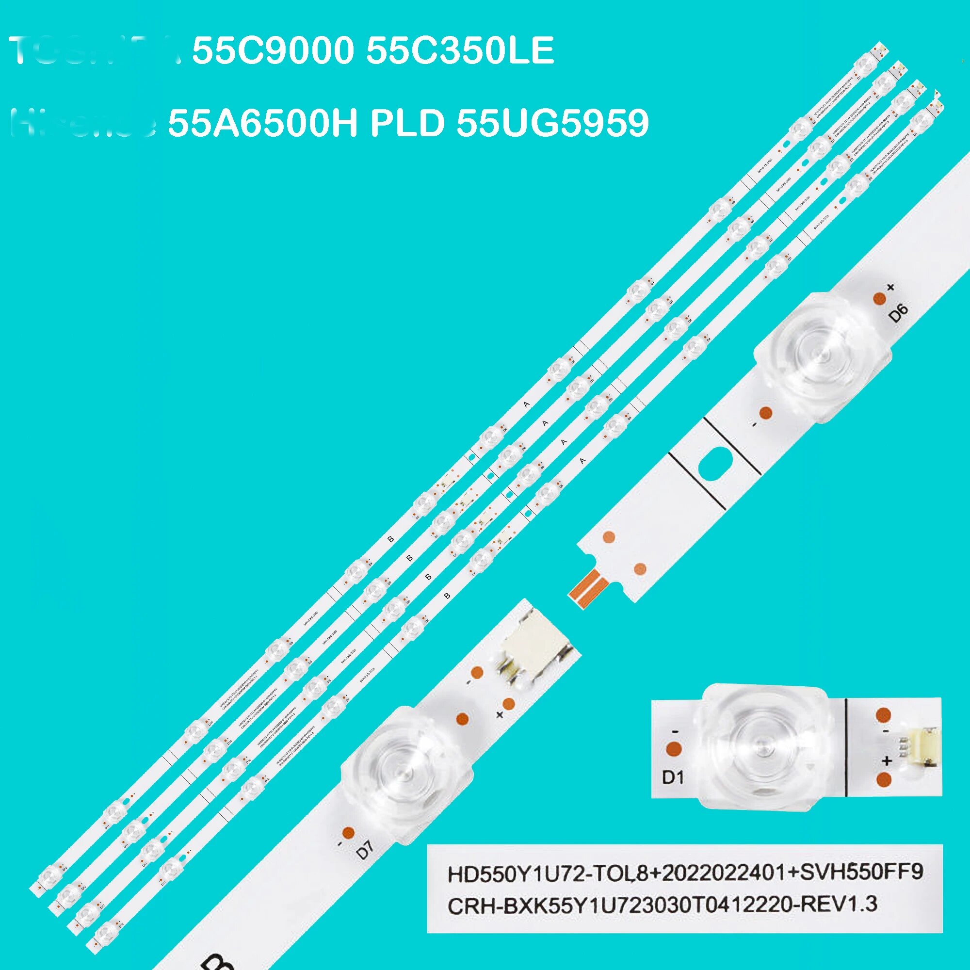 Светодиодная лента для 55A6500H 55UG5959 55C9000 55C350LE 55C350ME CRH-BXK55Y1U723030T0412220-REV1.3 HD550Y1U72-T0L8+2022022401+SVH550FF9