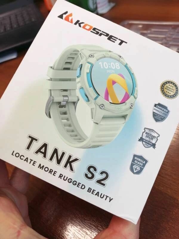 Kospet Tank S2 смарт-часы 1.32" AMOLED 466x466 зелёные, IP68, до 7 дней