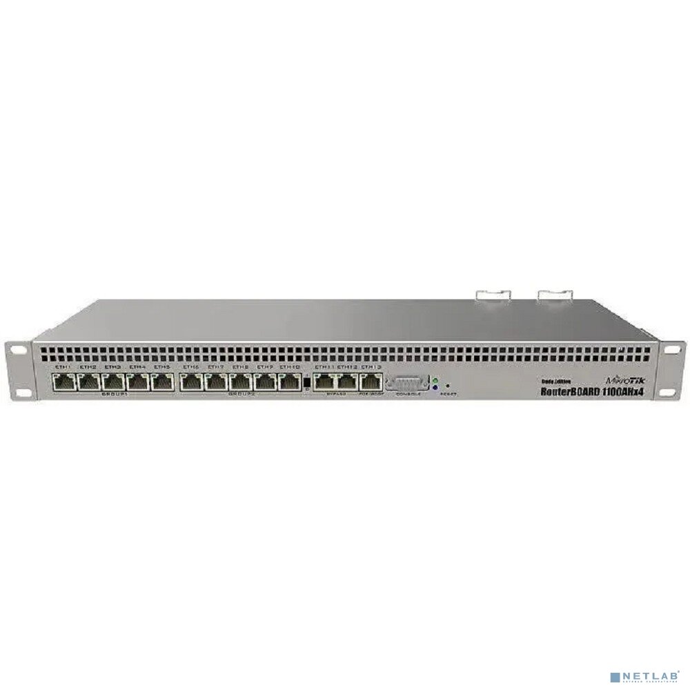 MikroTik RB1100DX4 Dude Edition Маршрутизатор проводной, в стойку, 13x 1G Ethernet, 2x SATA3, 2x M.2, 60Gb SSD