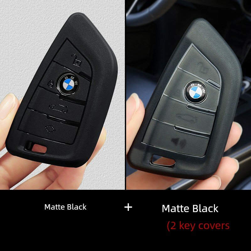 Чехол для ключа BMW с матовыми черными кнопками и матовым черным цветом, комплект из 2 шт. для моделей BMW