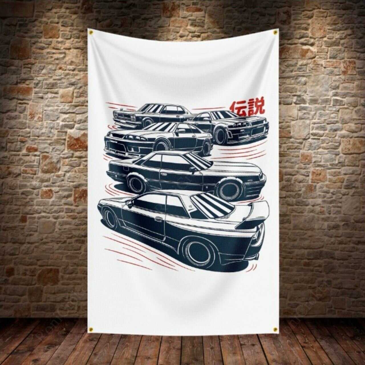 Флаг плакат баннер JDM Nissan Skyline GTR