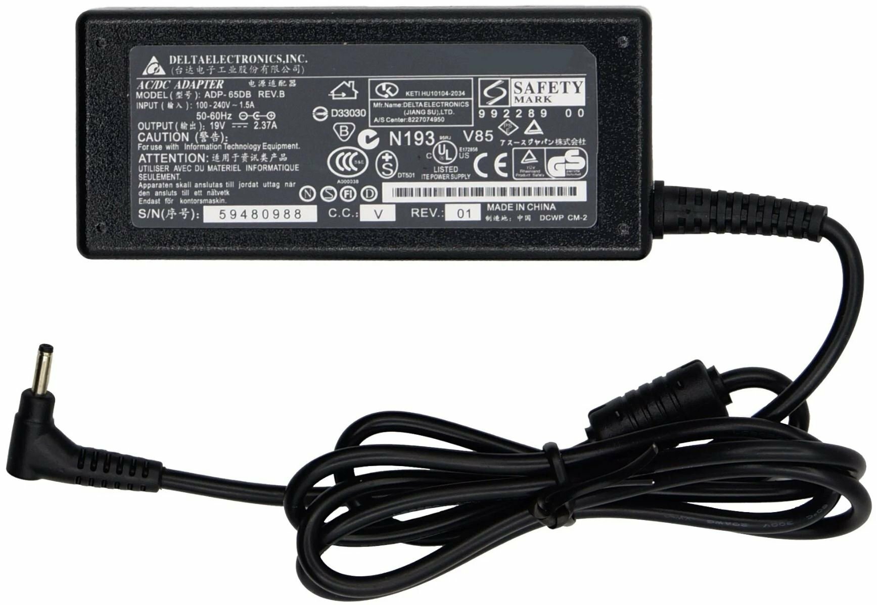 Блок питания для ноутбука Asus 19v-3.42. (3.0x1.1 mm) HC16033