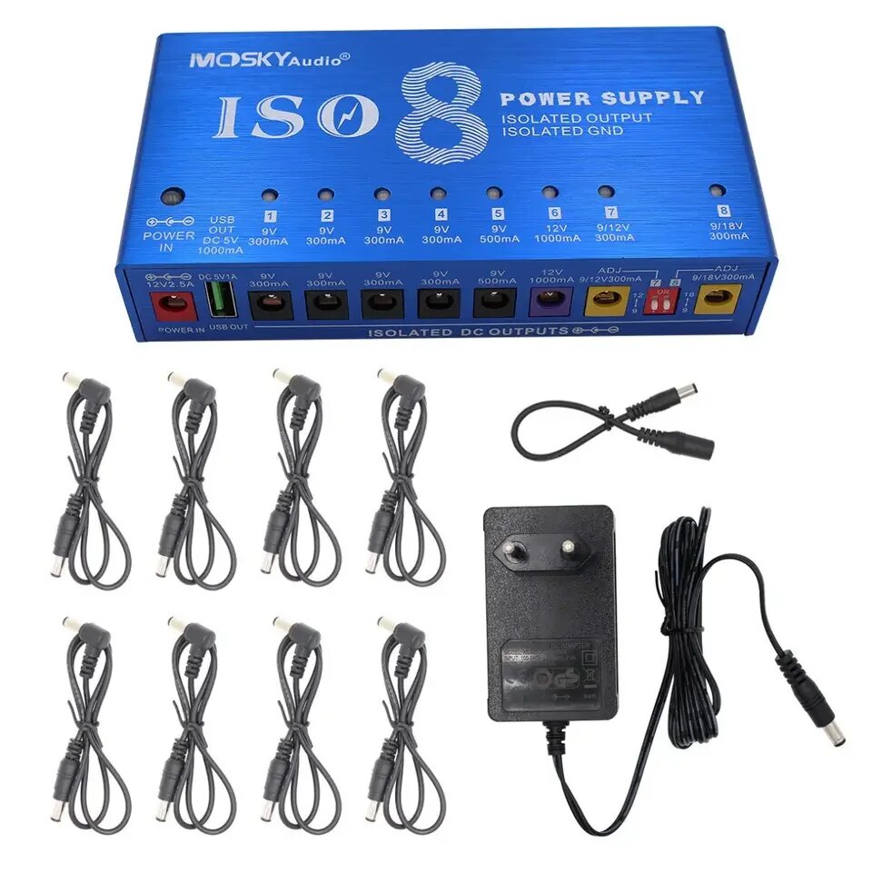 MOSKY ISO-8 блок питания для педалей, EU plug