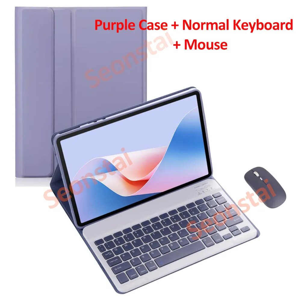 Чехол-клавиатура Seonstai для OnePlus Pad 3, 13.2", Purple Mouse, English