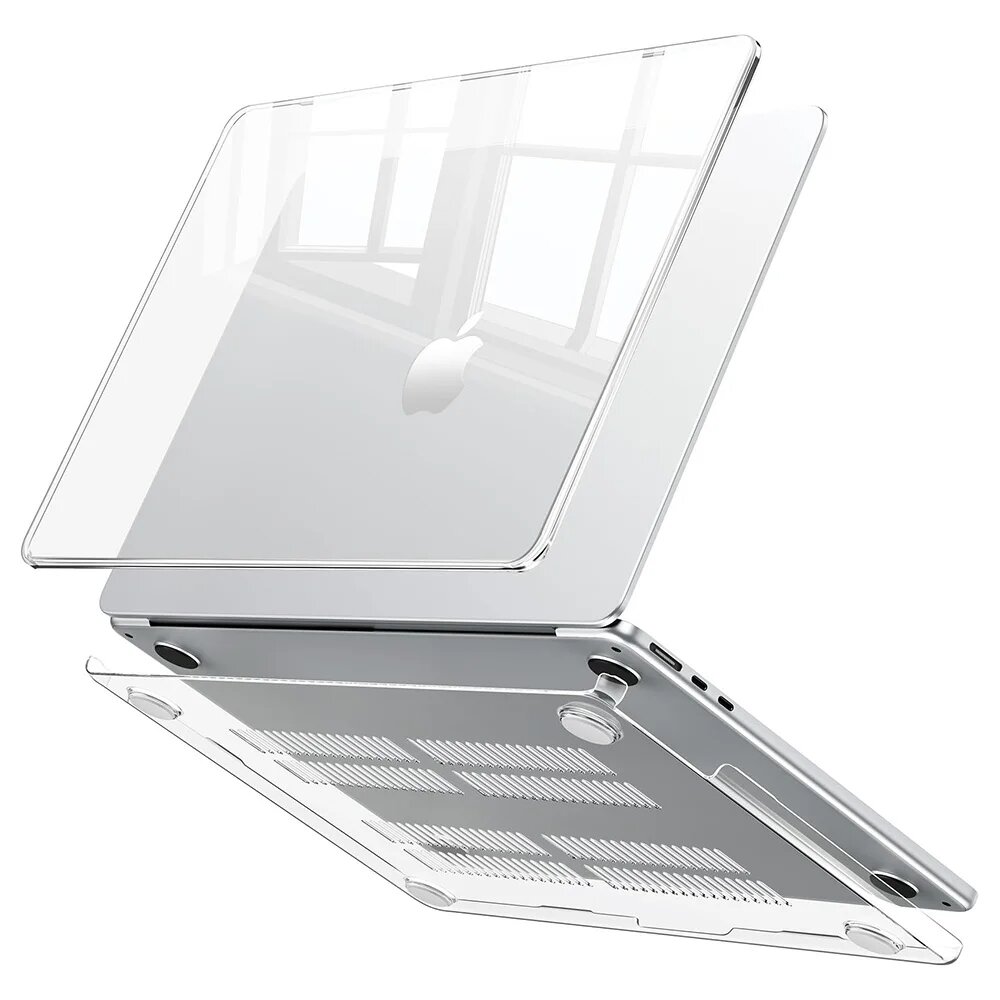 Прозрачный чехол с блестками для MacBook Air 13.6 Air 13.6 M5 A3449, Clear