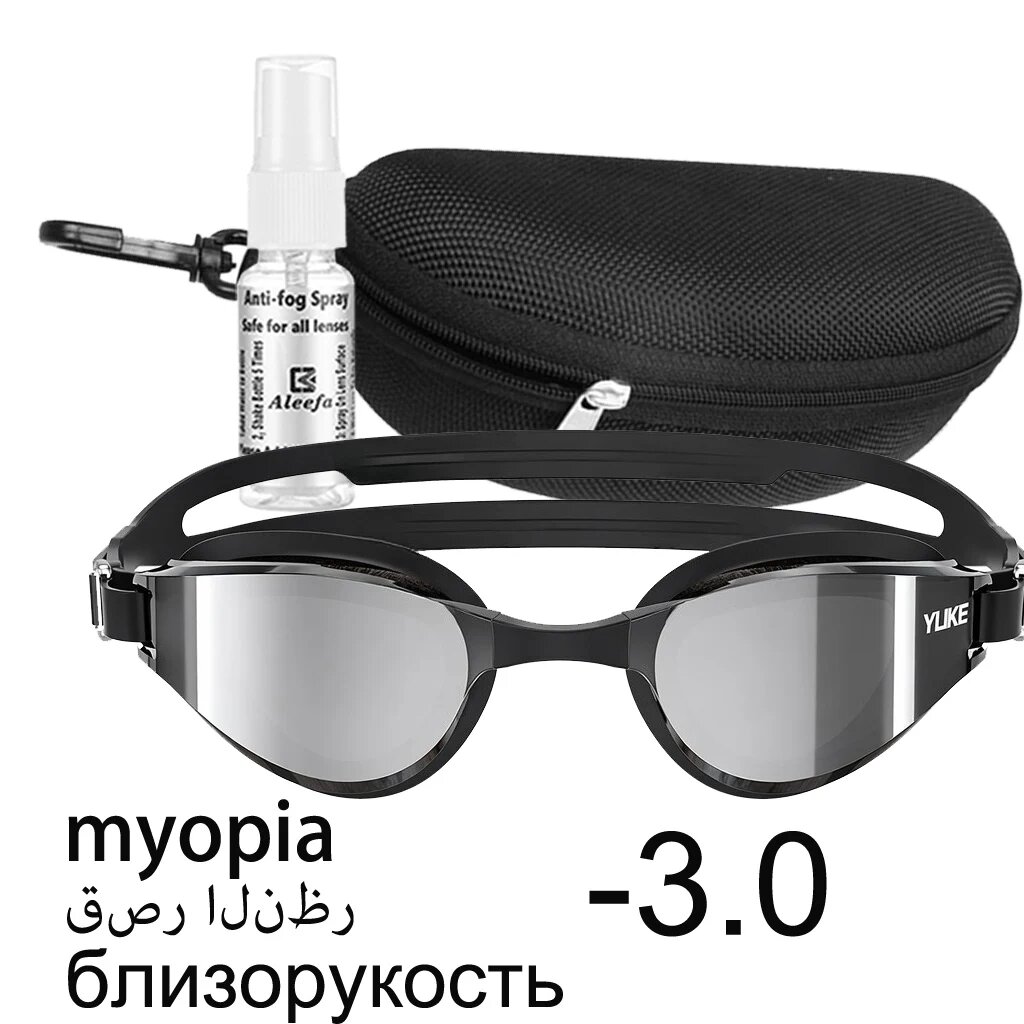 GTOS зеркальные очки для плавания с диоптриями для взрослых Myopia -3.0