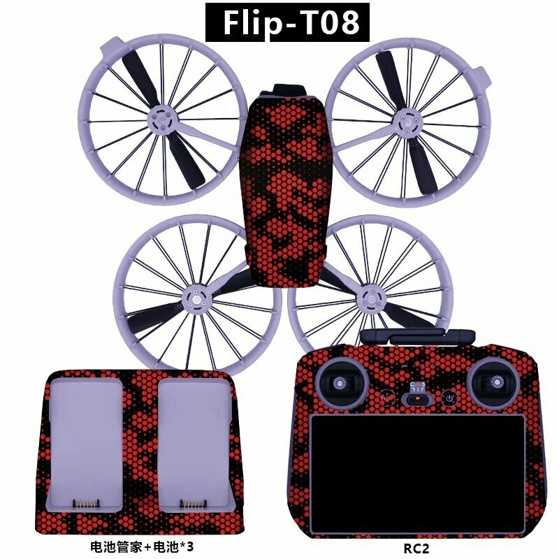 Для D*JI FLIP: Наклейки для пульта дистанционного управления RC2, защитная пленка для зарядного устройства, водонепроницаемая, устойчивая к царапинам, декоративная наклейка. RC2 наклейка зарядное защита водостойкая декоративная