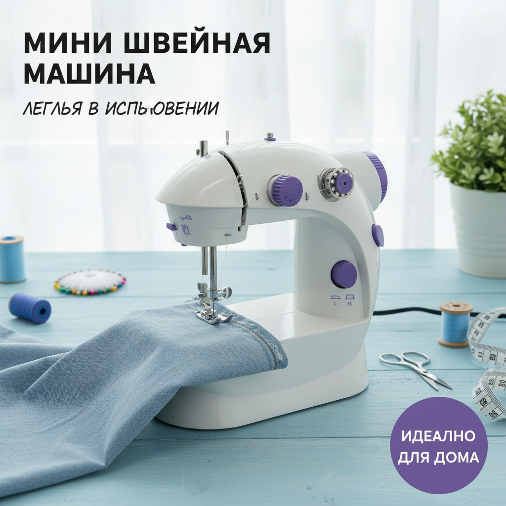 Швейно-вышивальная техника TV-487 с ножной педалью и светодиодным освещением