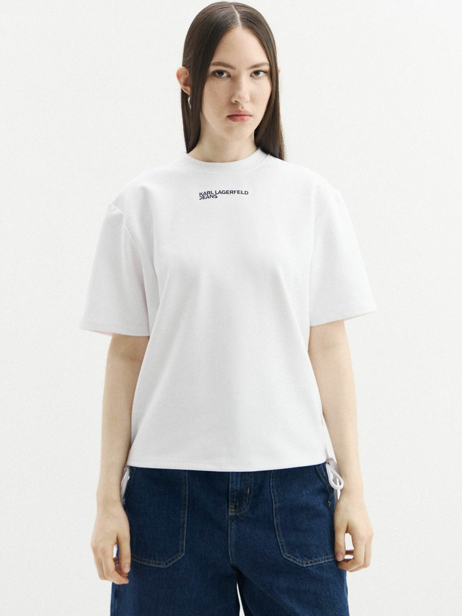 Футболка KARL LAGERFELD JEANS, размер XS, белый