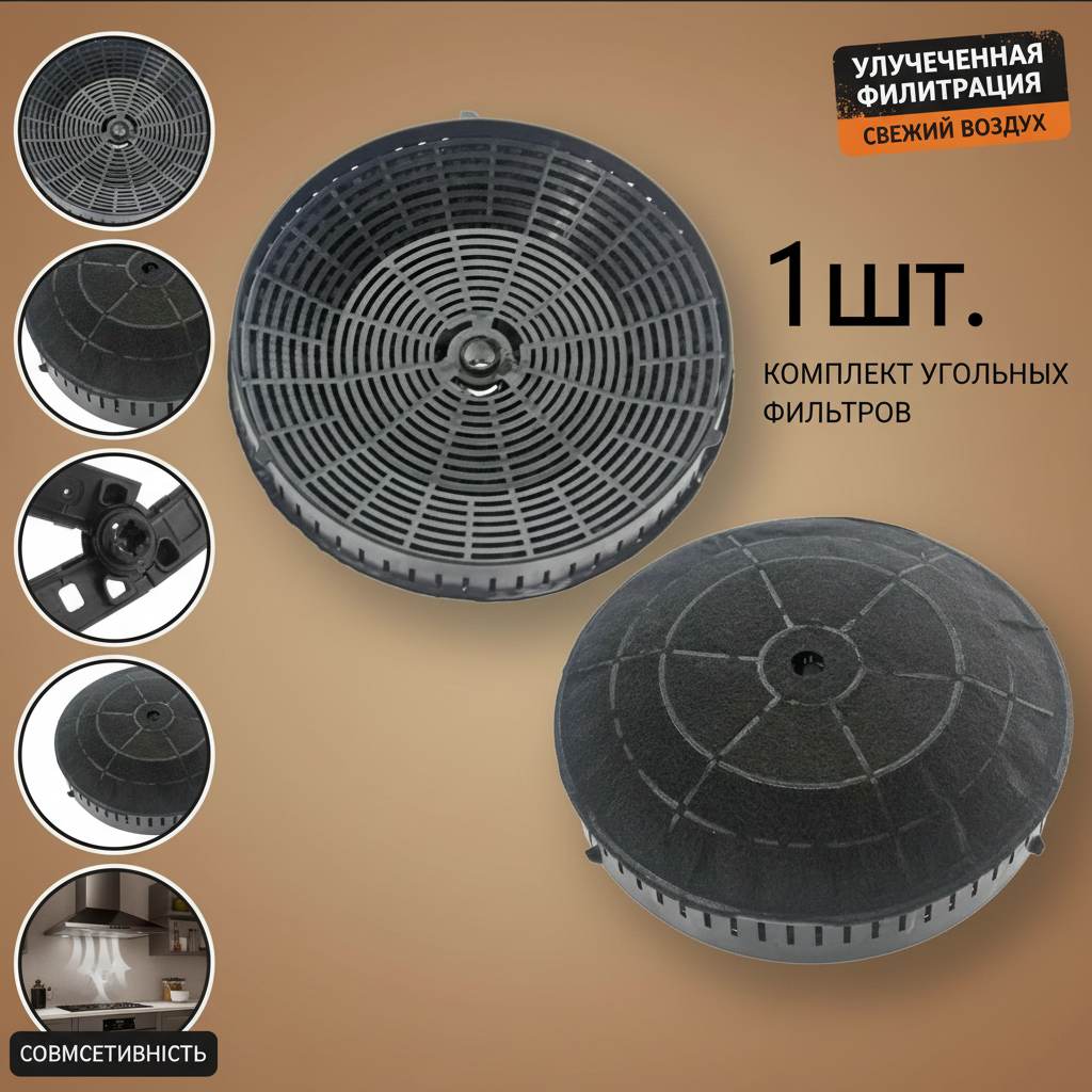Угольный фильтр для кухонной вытяжки Элика модель CFC0038668 CFC0140343 1 штука