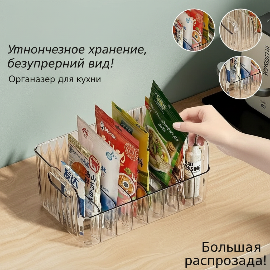 Органайзер для кухни настольный контейнер для специй с перегородками хранение приправ